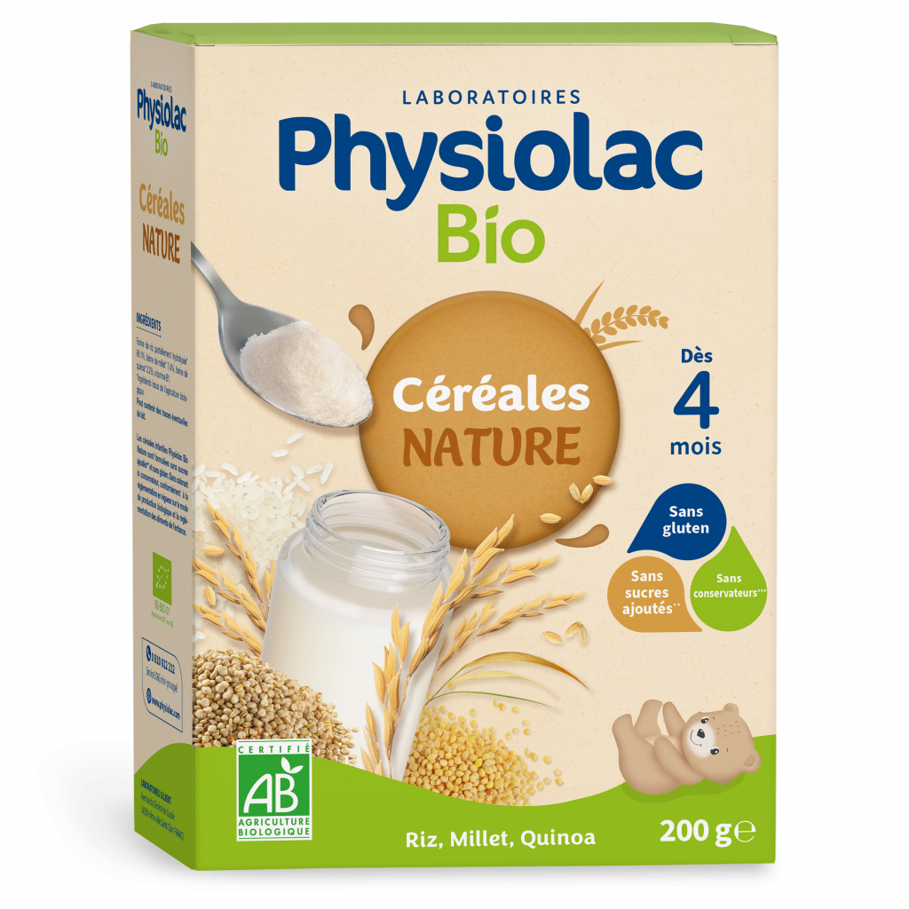 Céréales Bébé Nature Bio - Dès 4 mois | Physiolac