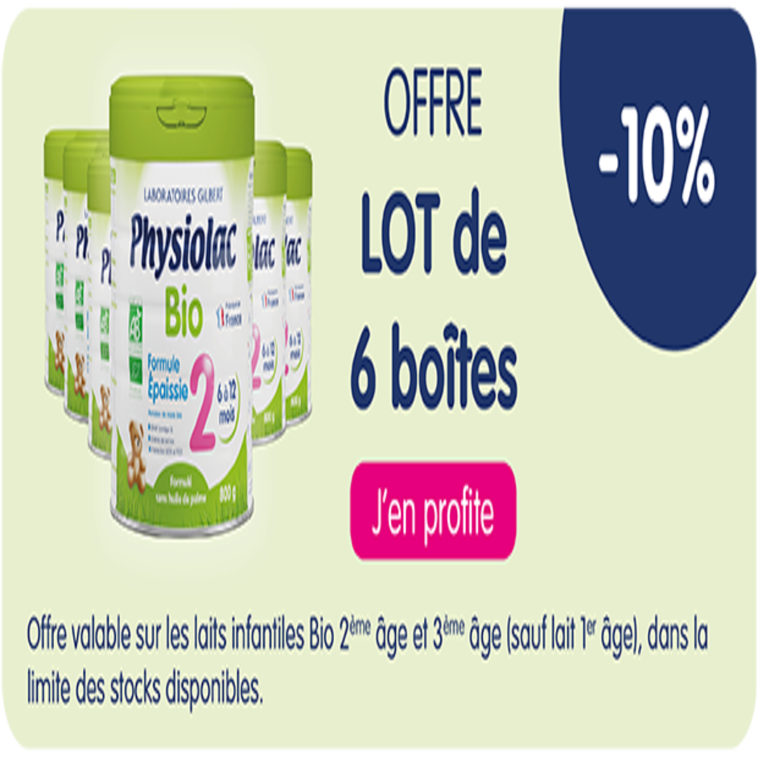 Lait infantile Bio épaissi 2ème âge - Eshop Physiolac